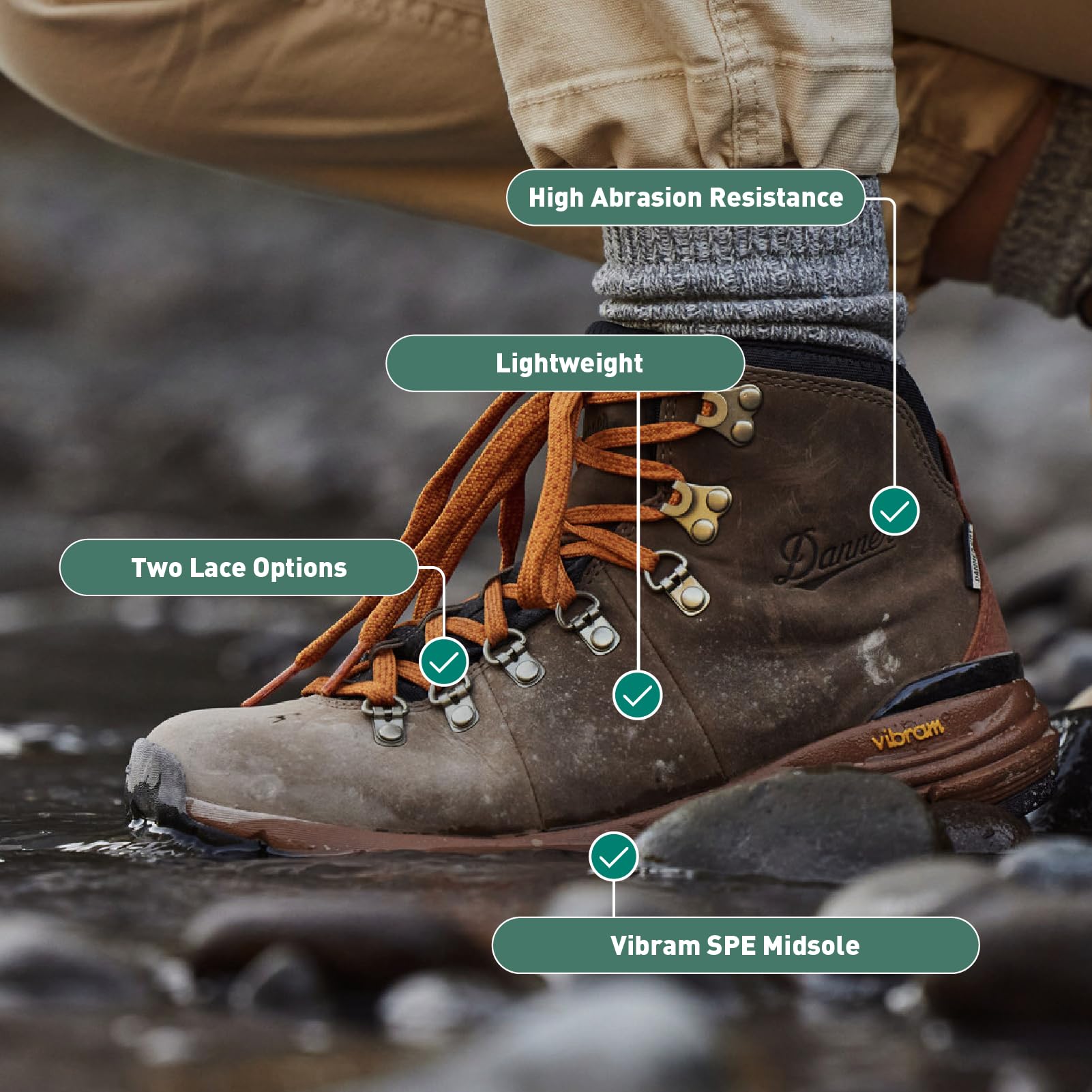 Danner Mountain 600 Hiking Boots for Women - Waterproof, Durable Suede Upper, Breathable Lining, Triple-Density Footbed & Vibram Traction Outsole, Saddle Tan - 6.5 M