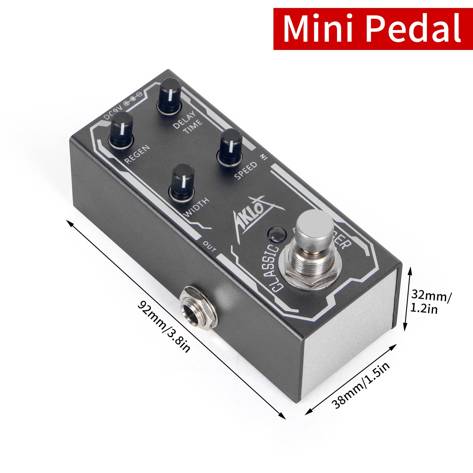 Classic Flanger Guitar Pedal, AKLOT Electric Effects Pedals Mini Single Type DC 9V True Bypass