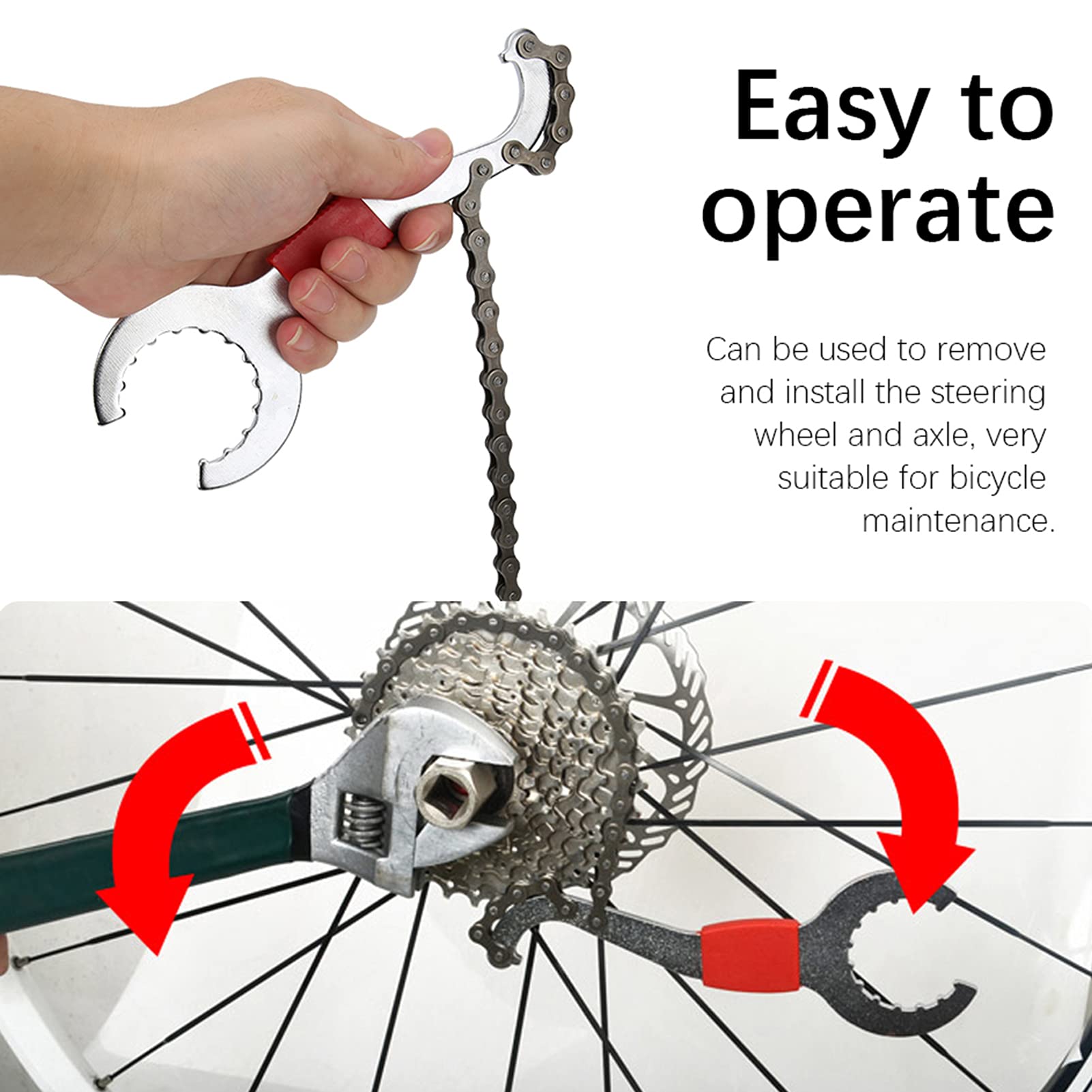 Deryang Puller Bicycle Repair Tools, Self Bike Crank Puller Stainless Steel Easy Operation for Mountain Bike for Road Bike