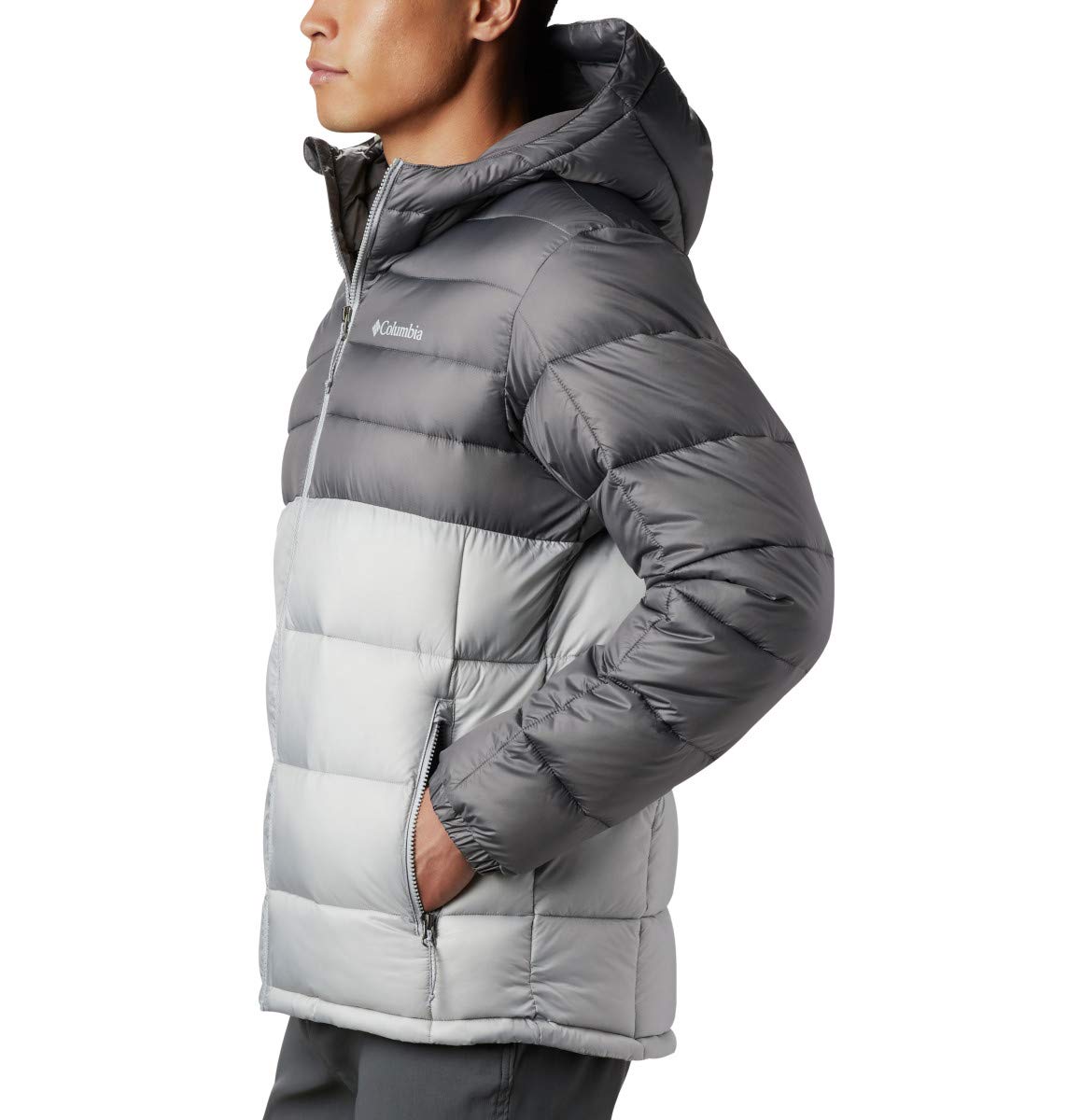 Columbia Men's Buck Butte Insulated Hooded Jacket, Columbia Grey/City Grey, Large