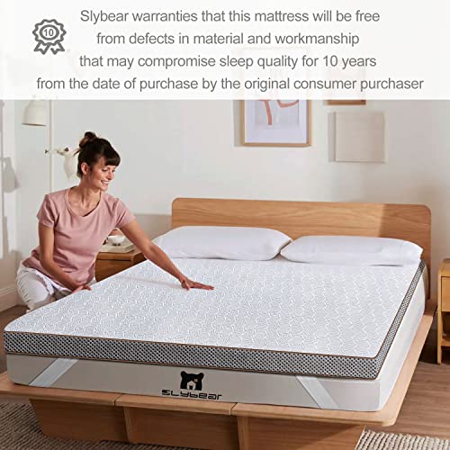 Slybear 2 Inch Memory Foam King Mattress Topper - Cooling Gel Mattress Topper for King Size Bed with Removable Cover, Pressure Relief Ventilated Mattress Pad for Back Shoulder Pain