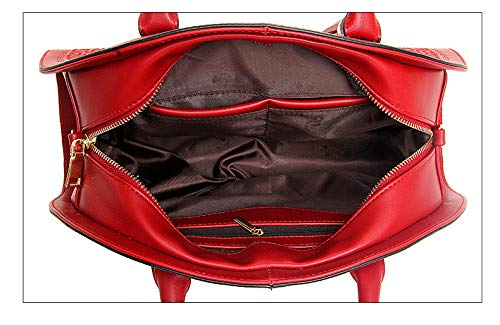 QZUnique Women's PU Embroidery Tassels Ethnic Style Handbag Bride Bag Crossbody Shoulder Bag Red