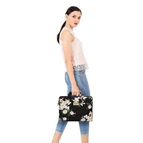 MOSISO Laptop Shoulder Bag Compatible with MacBook Air 15 inch M2 A2941 2023/Pro 16 2023-2019 M2 A2780 M1 A2485 A2141,15-15.6 inch Notebook,Polyester Syringa Carrying Briefcase Sleeve with Belt