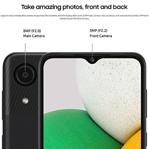 Samsung Galaxy A03 Core (SM-A032/DS) Dual SIM 32GB/ 2GB RAM, GSM Unlocked International Version - No Warranty - Black (Renewed)