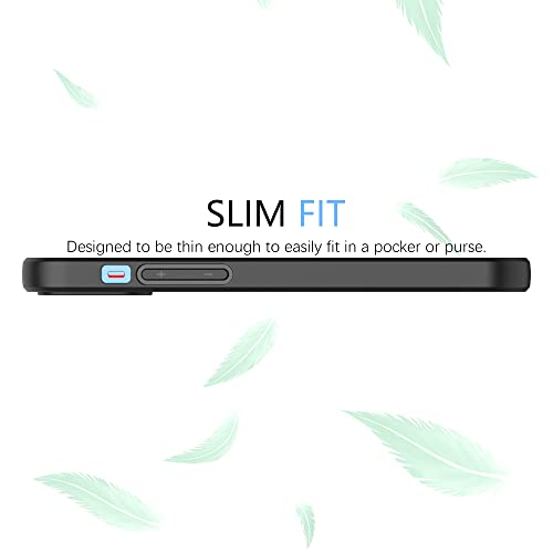 Puxicu Case for iPhone 12 & 12 Pro, Slim Design Matte Soft TPU Protective Cover - 6.1 Inch - Black