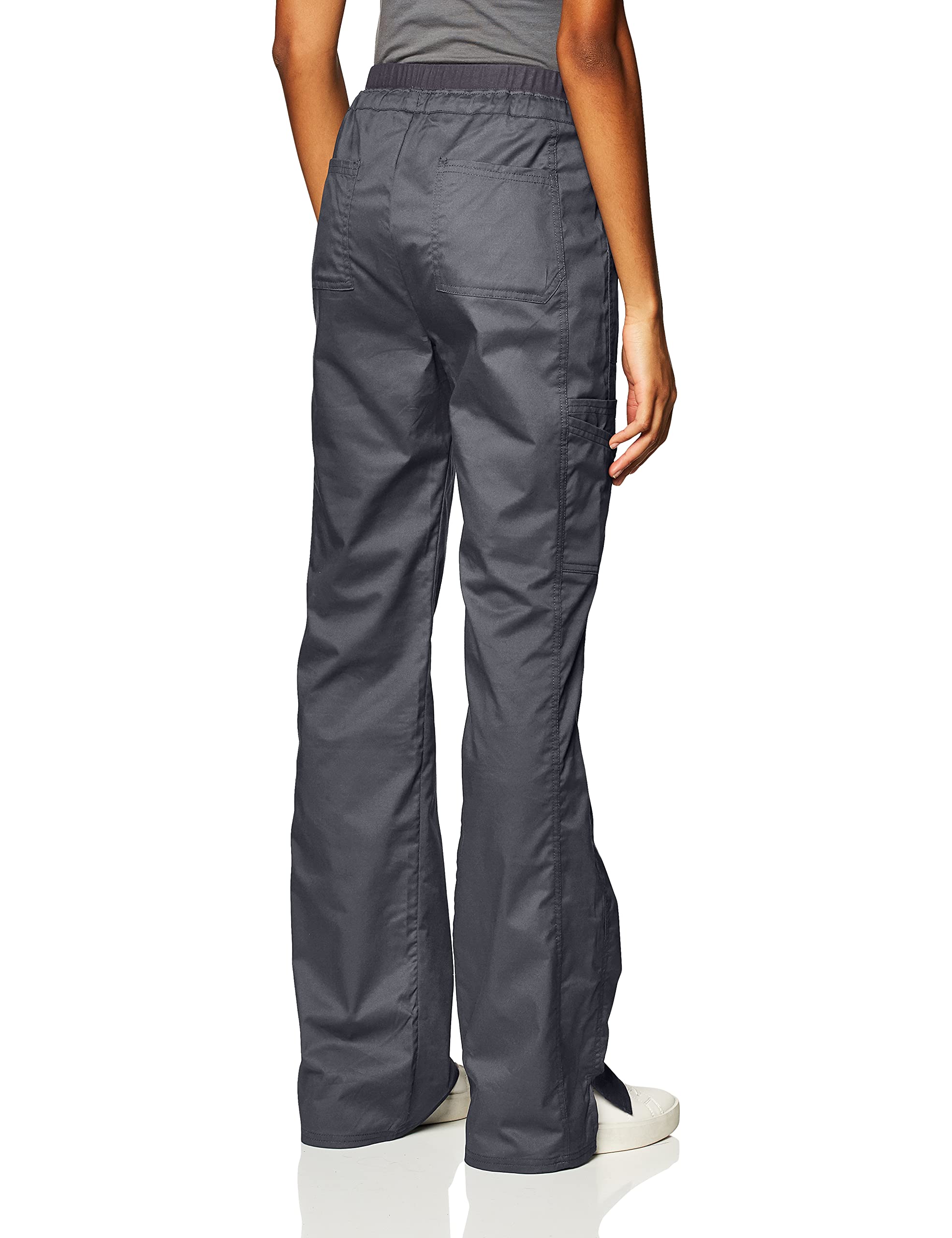 Cherokee Women's Plus Size Workwear Core Stretch Low Rise Cargo Scrubs Pant, Pewter, XX-Large