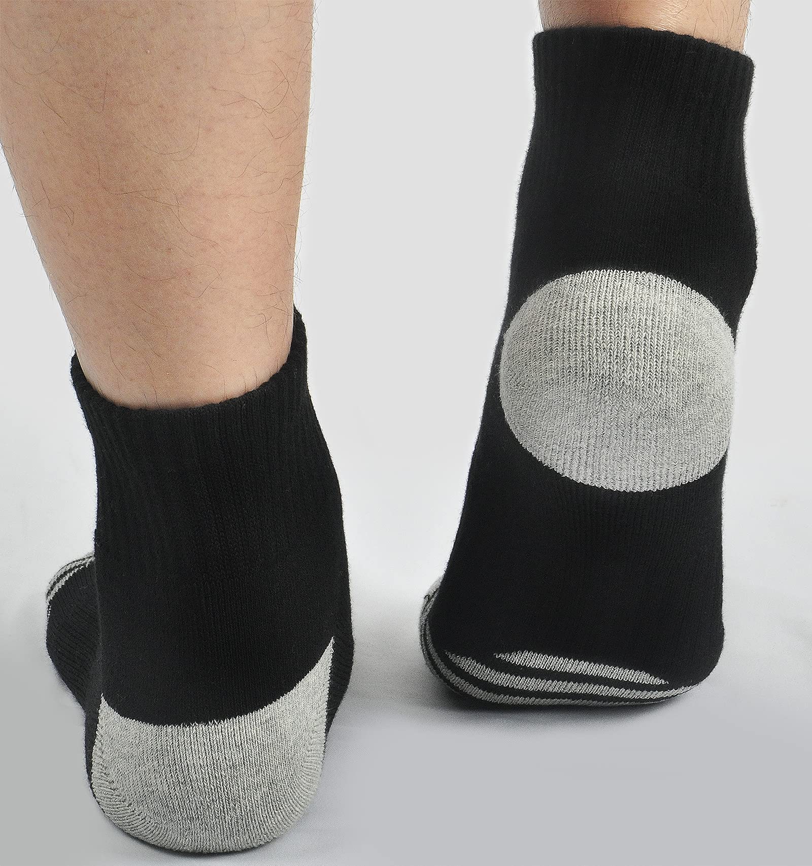 CLDJOIT Mens Sport Running Hiking Work Casual Low Cut Socks, Max Cushion Thick Athletic Ankle Cotton Socks for Men 6 Pack (Black)