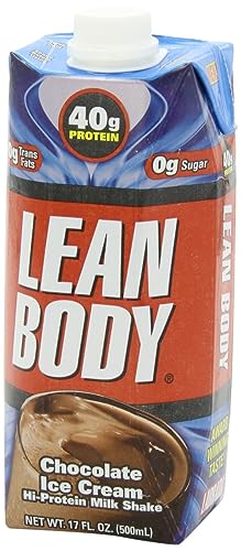 Lean Body Ready-to-Drink Chocolate Protein Shake, 40g Protein, Whey Blend, 0 Sugar, Gluten Free, 22 Vitamins & Minerals, LABRADA, 17 Fl Oz (Pack of 12)