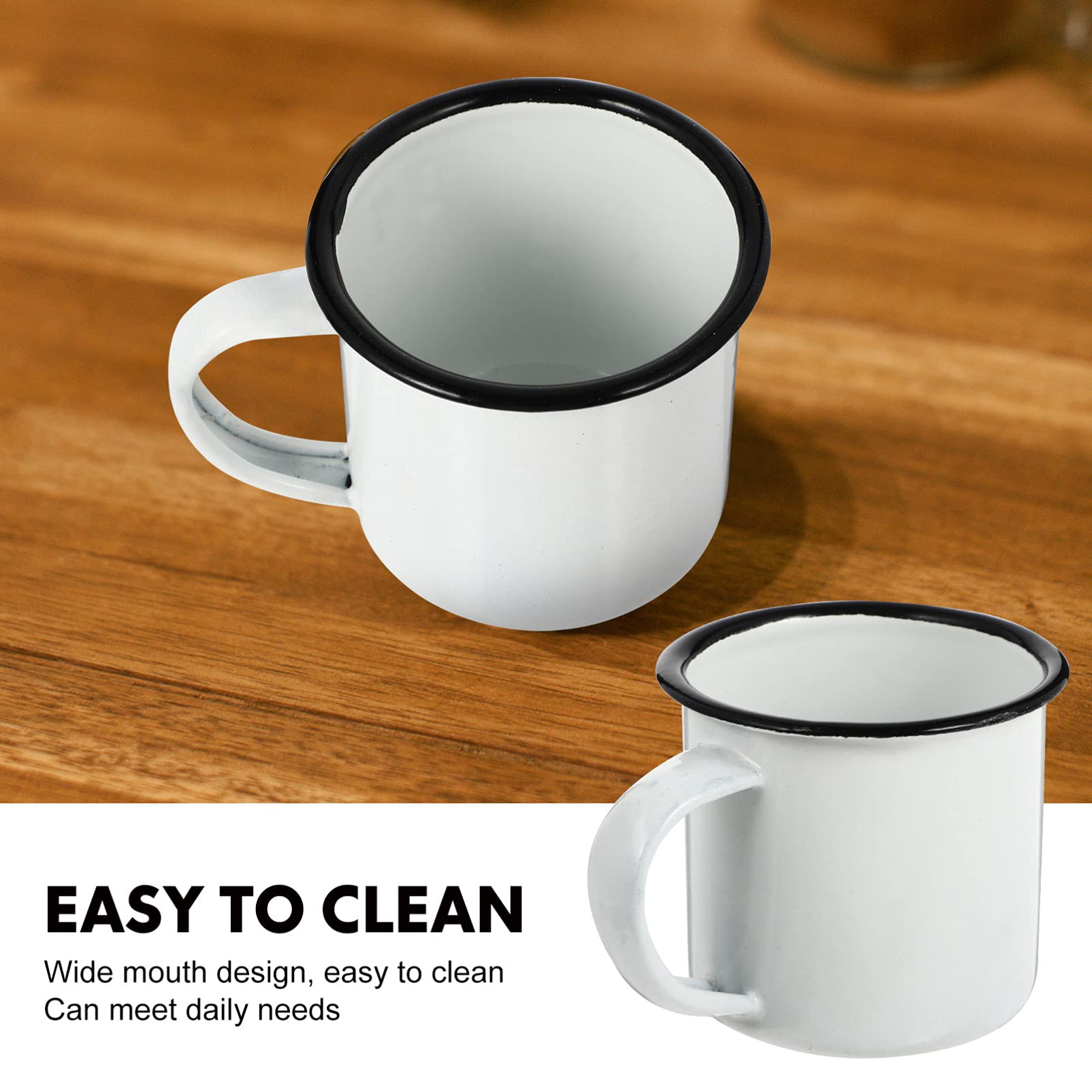 DOITOOL Fun Metal Coffee Mug Campfire Coffee Mug, Camping Coffee Mug Drinking Cup with Handle, Metal Coffee Tea Cup, Suitable for Indoors, Outdoors, Camping and Hiking (White) Coffee Tin Mugs