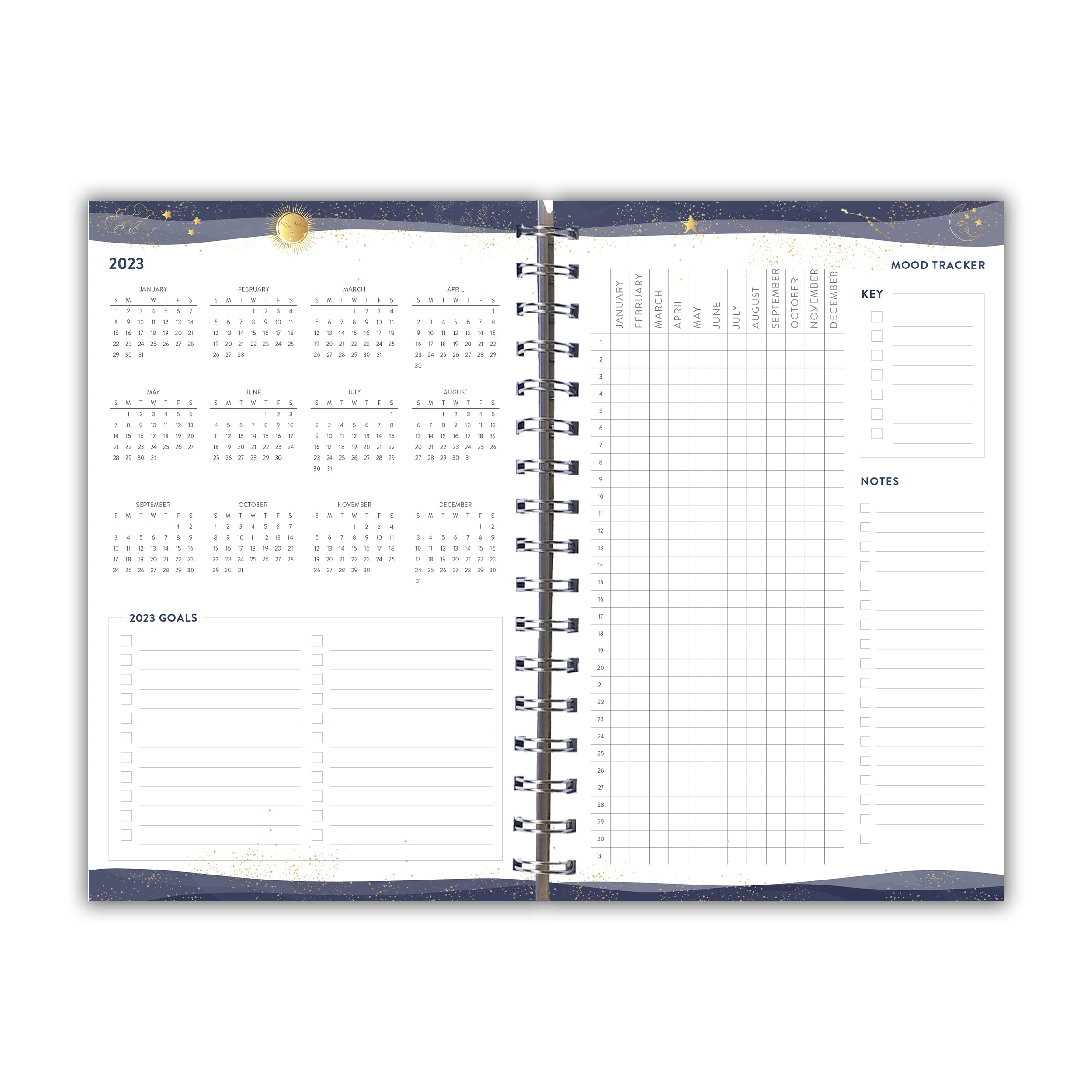 Goal Getter 2023 Weekly and Monthly Planner, 16-Month Lifestyle Planner: September 2022 - December 2023, 6" x 9" - Mystic Cosmos