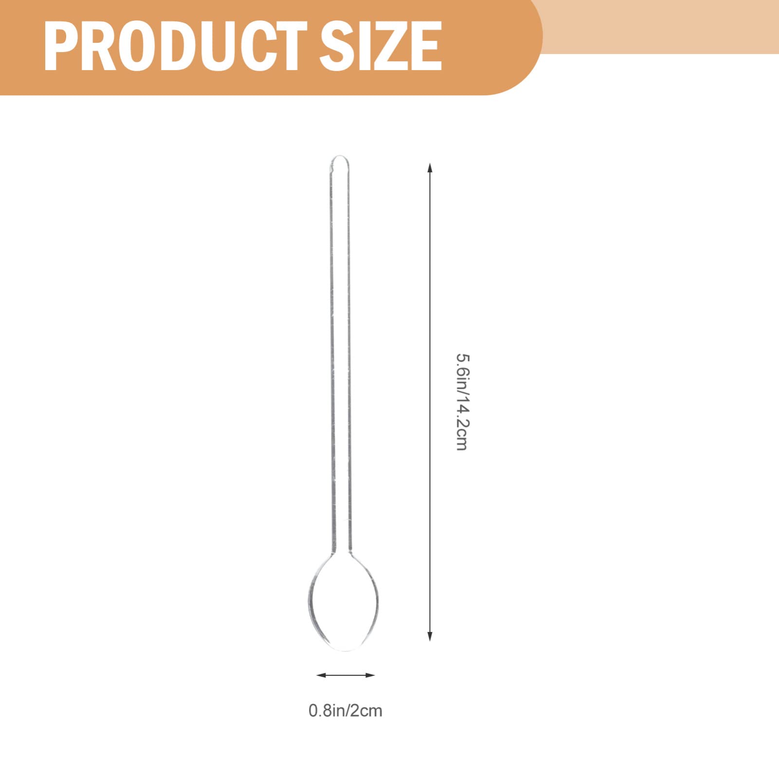 DOITOOL Glass Coffee Spoon Stirring Spoon, Rod Mixing Spoon Long Handle Spoons, Tea Stirrers Clear Petite Teaspoons Heat Resistant for Tea Sugar Bar Party- Clear, Set of 6