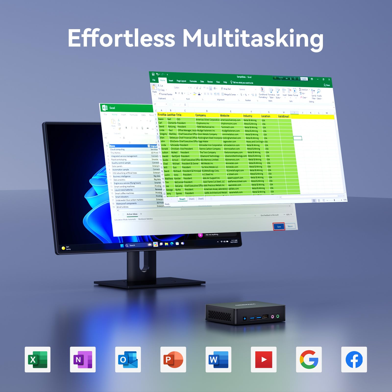 GEEKOM Mini PC, Mini IT11 Mini Computer with i7-1165G7(Up to 4.7 GHz), 16GB Dual DDR4 512G SSD Windows 11 Pro Small Desktop Computer, Support 4K UHD, Dual WiFi 6, BT, HDMI for Office/Study/Home