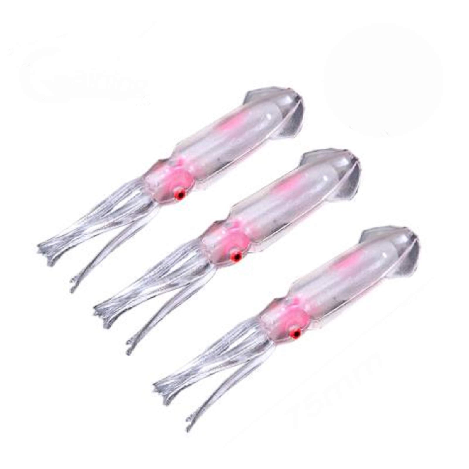 DAOUD 20pcs/lot 15cm Octopus Lures Glow in Dark Luminous Bulb Squid Skirts Soft Trolling Lures Bait Fishing Tackle Saltwater.