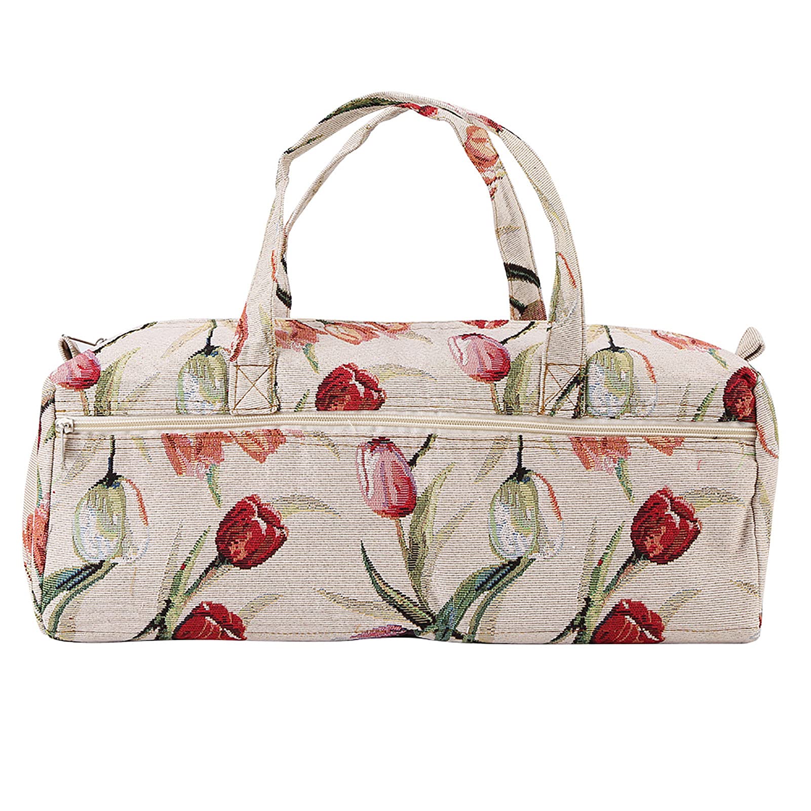 Oumefar Knitting Bag, Household Fabric Bag Crafts Bag for Knitting Needles Storage Sewing Accessories Needles Organizer Bag(Red Tulip) Cosmeticcase