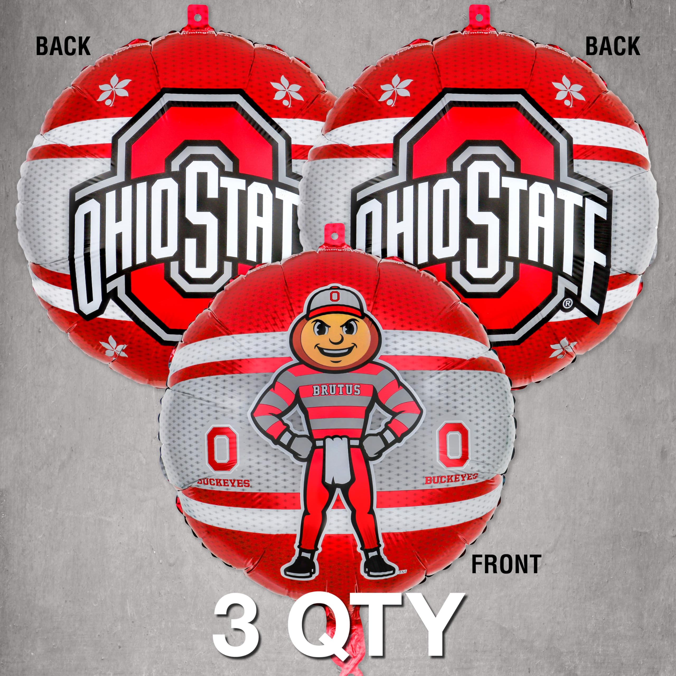 Havercamp Ohio State Balloons (3 Pcs)! Ohio State Party Supplies featuring Brutus the Buckeye. Constructed from Premium Mylar Material.