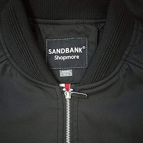 sandbank Men's Slim Fit Lightweight Softshell Flight Bomber Jacket Coat (US XS, Black #2)