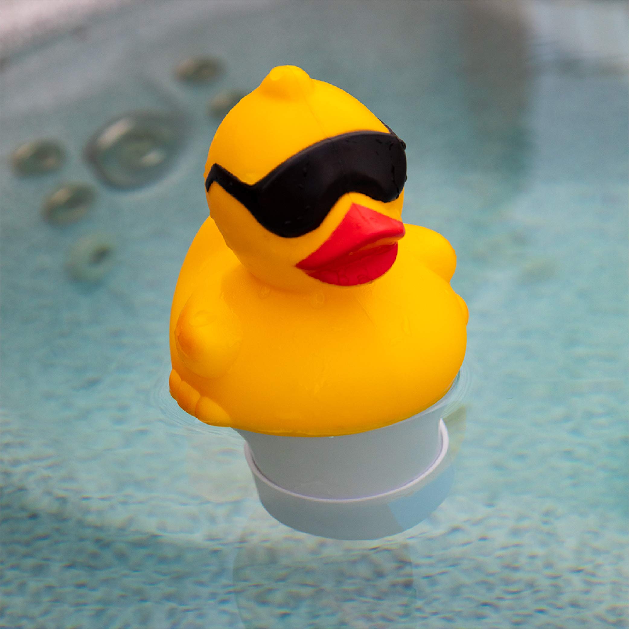 GAME 8000 Derby Duck Chemical Dispenser 1" Bromine/Chlorine, Holds 3 Tablets, Spa/Hot Tub/Jacuzzi, Yellow