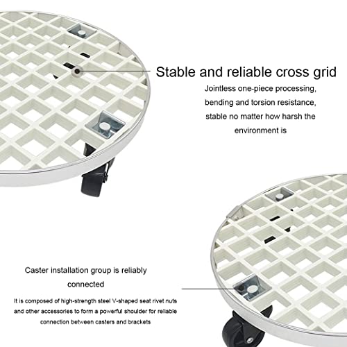 GVILTY Plant Caddy with Wheels Heavy Duty,880lb Capacity, Rolling Plant Stand, Planter Caddies Round Large Flower Pot Mover Plant Dolly Holder Planter Trolley Casters White-67cm/26in