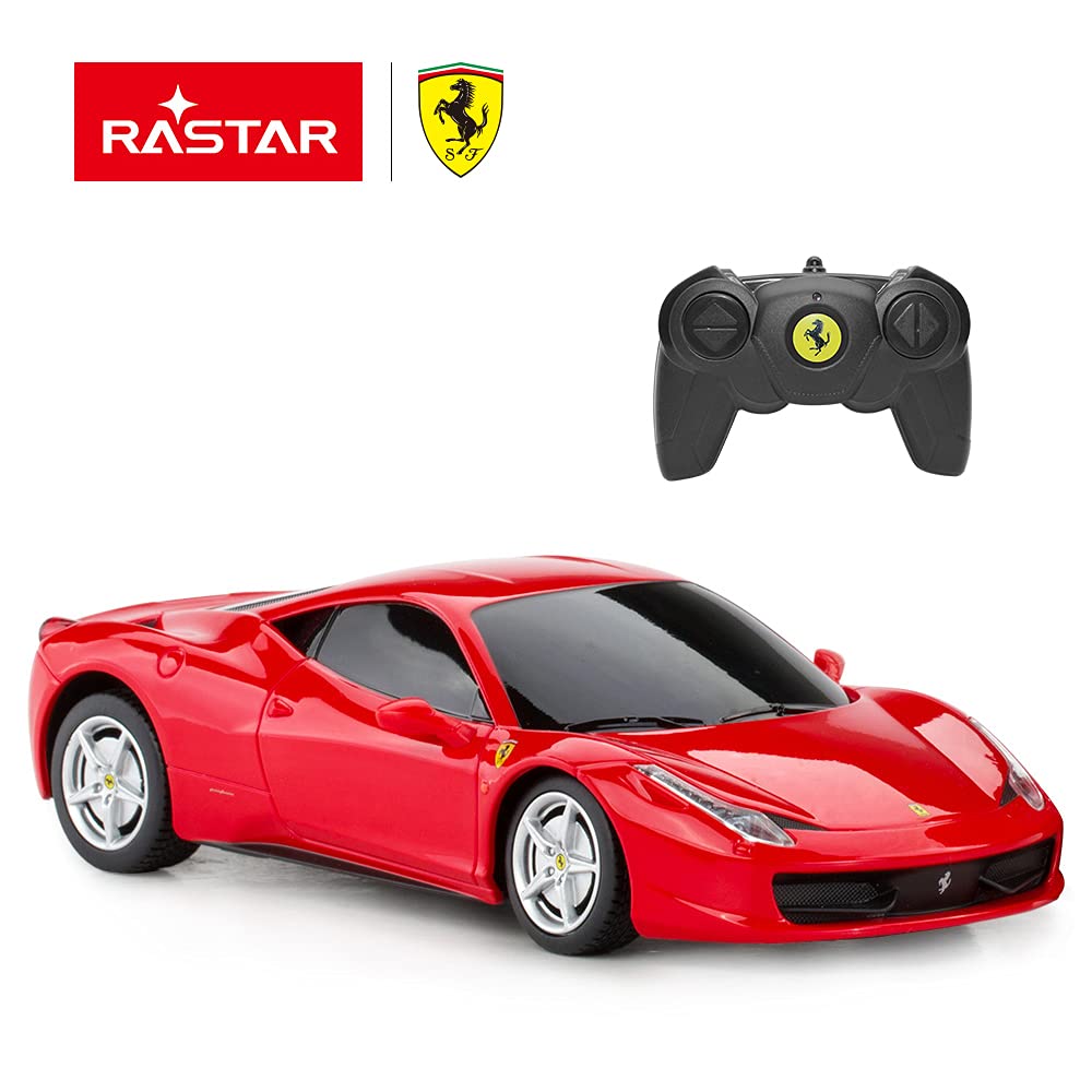 RASTAR Ferrari Remote Control Car, 1/24 Scale Ferrari 458 Italia Model Car, Red Ferrari Toy Car