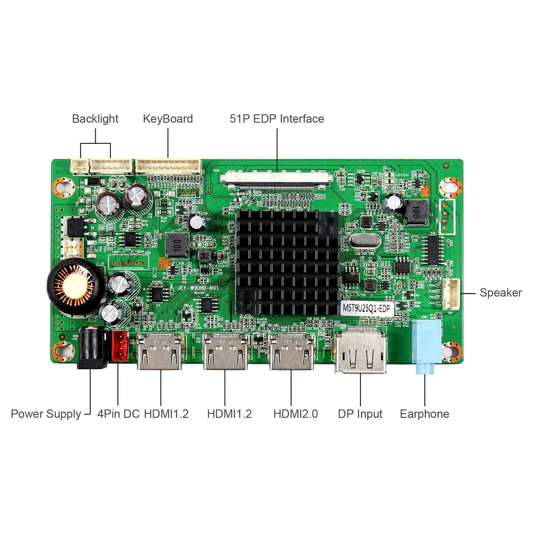 FanyiTek 3HDMI DP LCD Controller Board 30pin eDP for 31.5 inch 3840x2160 UHD LM315WR1 SSA1 SSB1 SSB2 4K IPS WLED Screen