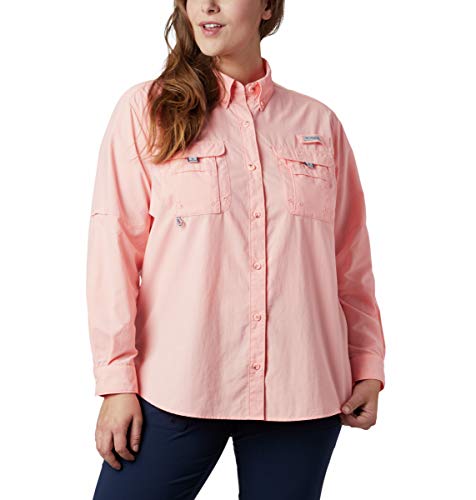 Columbia Women's PFG Bahama II Long Sleeve Shirt, Tiki Pink, X-Small