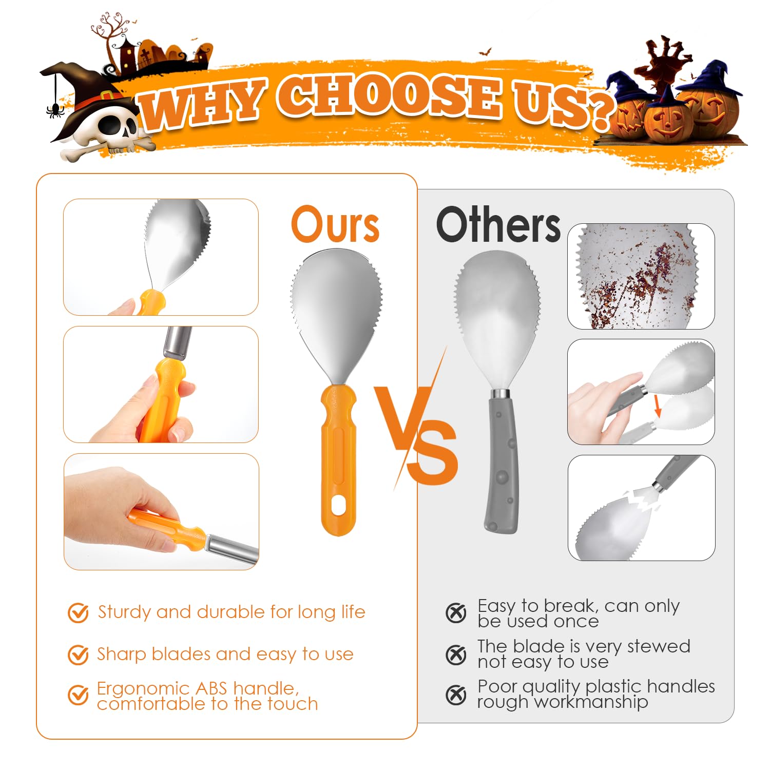 LINHONGFU Halloween Pumpkin Carving Kit, 13 Piece Stainless Steel Pumpkin Carving Tools for Adults & Kids, Professional Sculpting Tools with Handbag Carve Jack-O-Lanterns Halloween Decorations