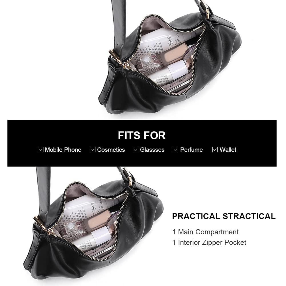 CLUCI Shoulder Bag,Purses for Women Dumpling Small Hobo Bags Vegan Leather Ladies Clutch with Adjustable Strap