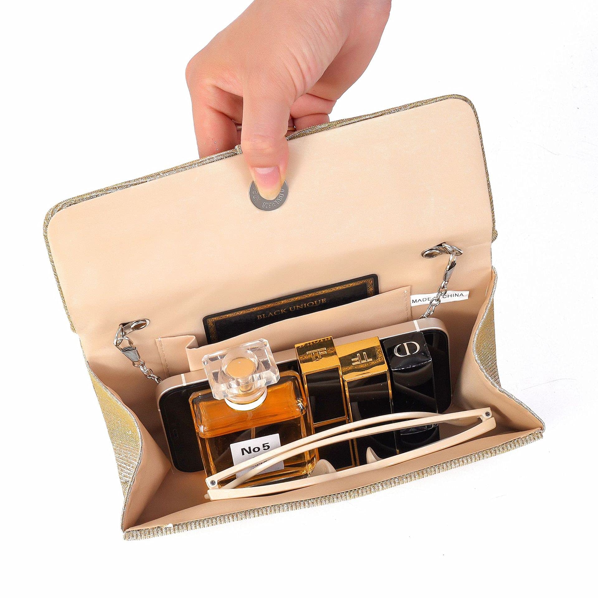 Clutch Purses for Women Wedding Small Evening Bag Sparkling Party Handbag Bridal Clutch Champagne