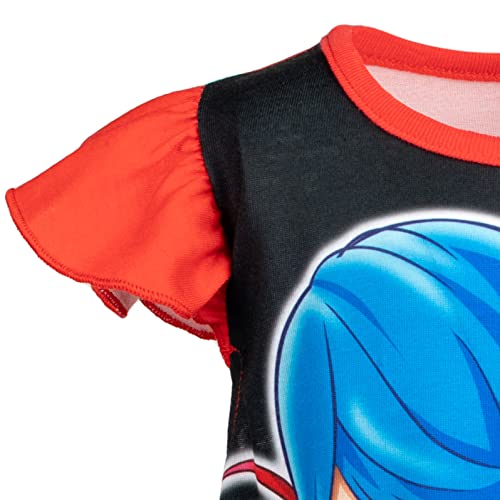 Miraculous Ladybug Little Girls Nightgown Pajamas Black/Red 7-8