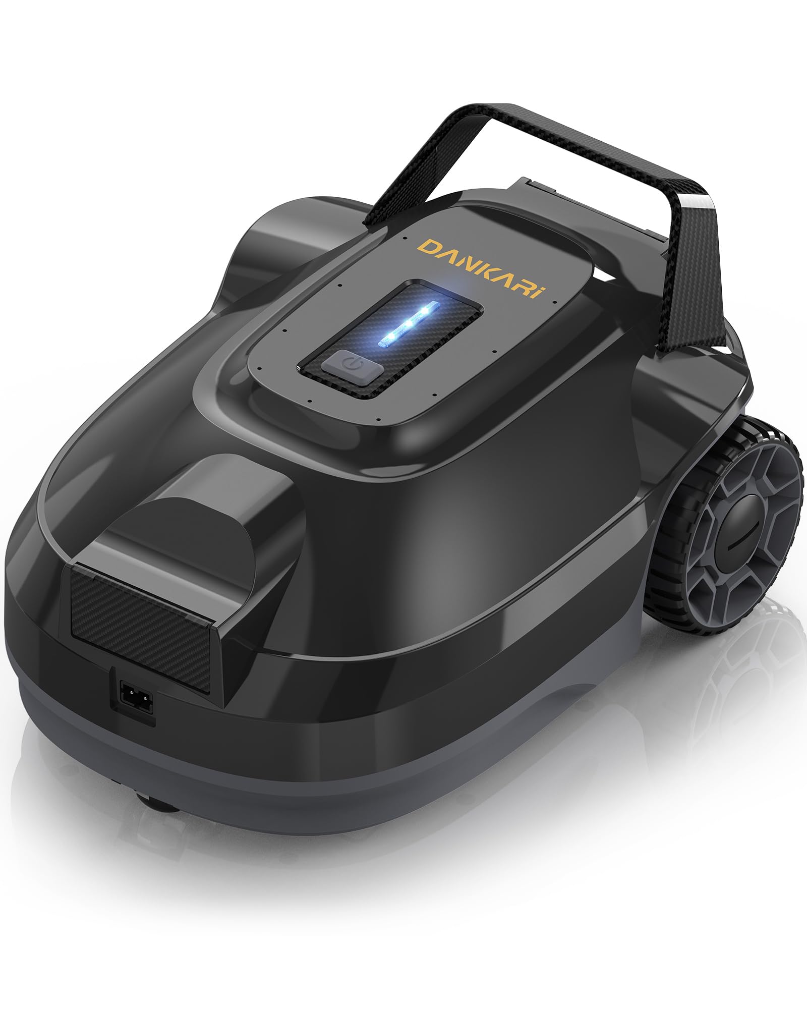 DANKARI Cordless Pool Robot Vacuum, Robotic Pool Rechargeable Cleaner for above Ground & In-Ground Swimming Flat Pools, Lasts 100 Mins, Automatic Self-Parking & Obstacle Avoidance (White)