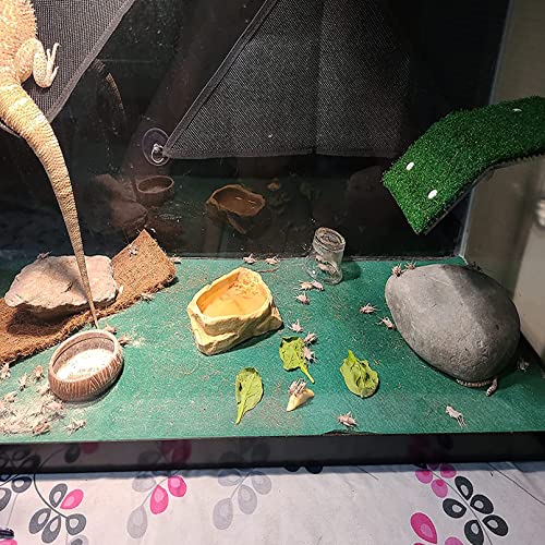 MUYG 2 Pcs Reptile Carpet Mat,Reptile Terrarium Carpet Substrate Floor Bearded Dragon Tank Liner Mats Supplies Soft Pet Habitat Bedding for Gecko Leopard Gecko Tortoise Snake 23.6" x 15.7"(Green)