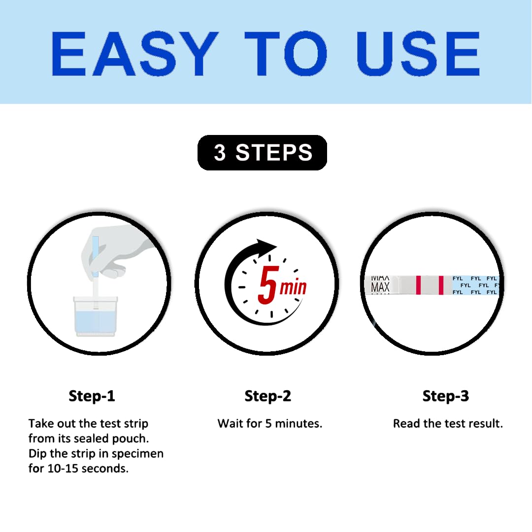 Emnce Fentanyl Test Strips Home Drug Testing Kit - Accurate for Powder Substances, Liquids & Pills | Urine Test Kit for Synthetic Detection | for Forensic Use [5 Pack]