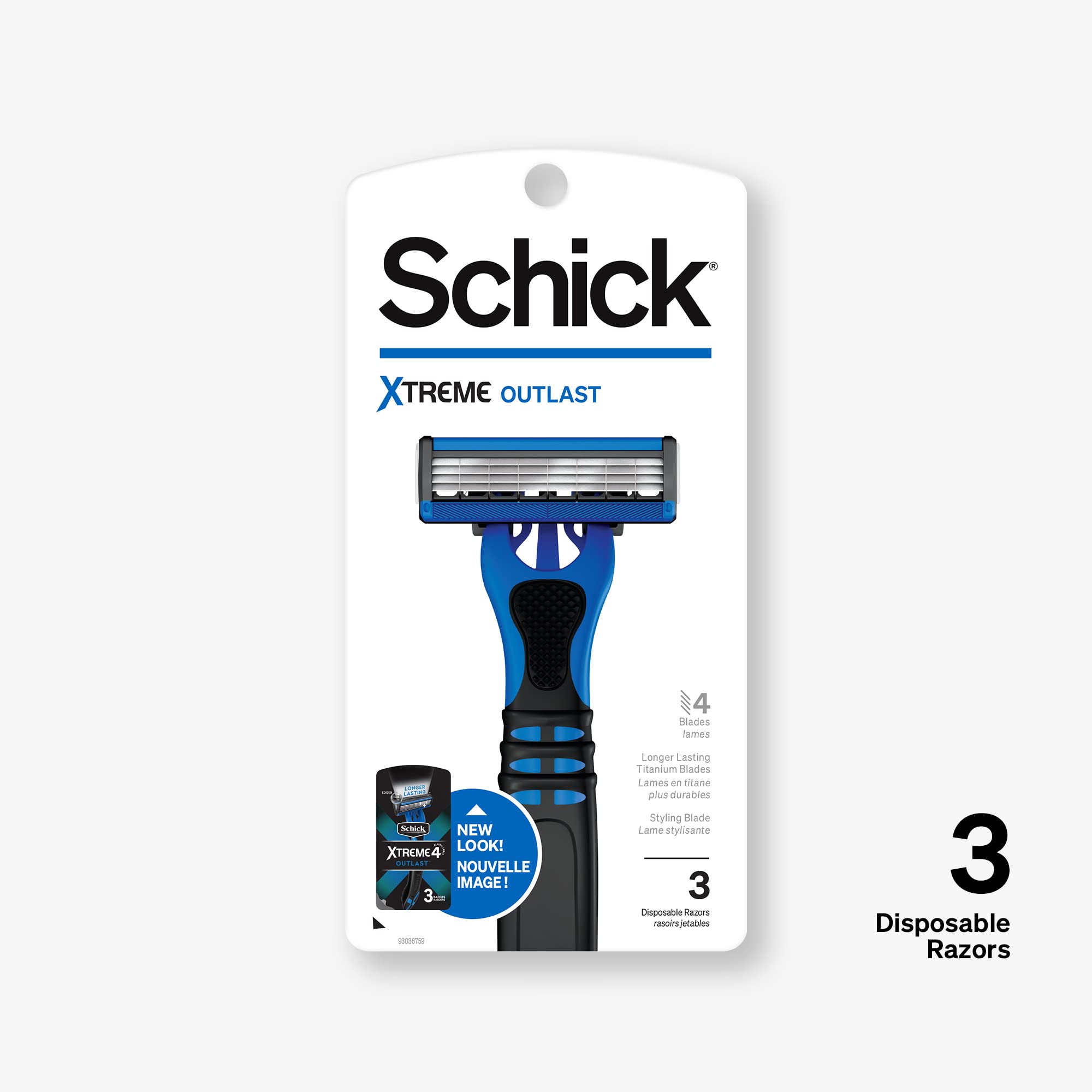Schick Xtreme 4 Outlast Razor — Schick Xtreme4 Disposable Razors Men, 3 Count (Pack of 1)