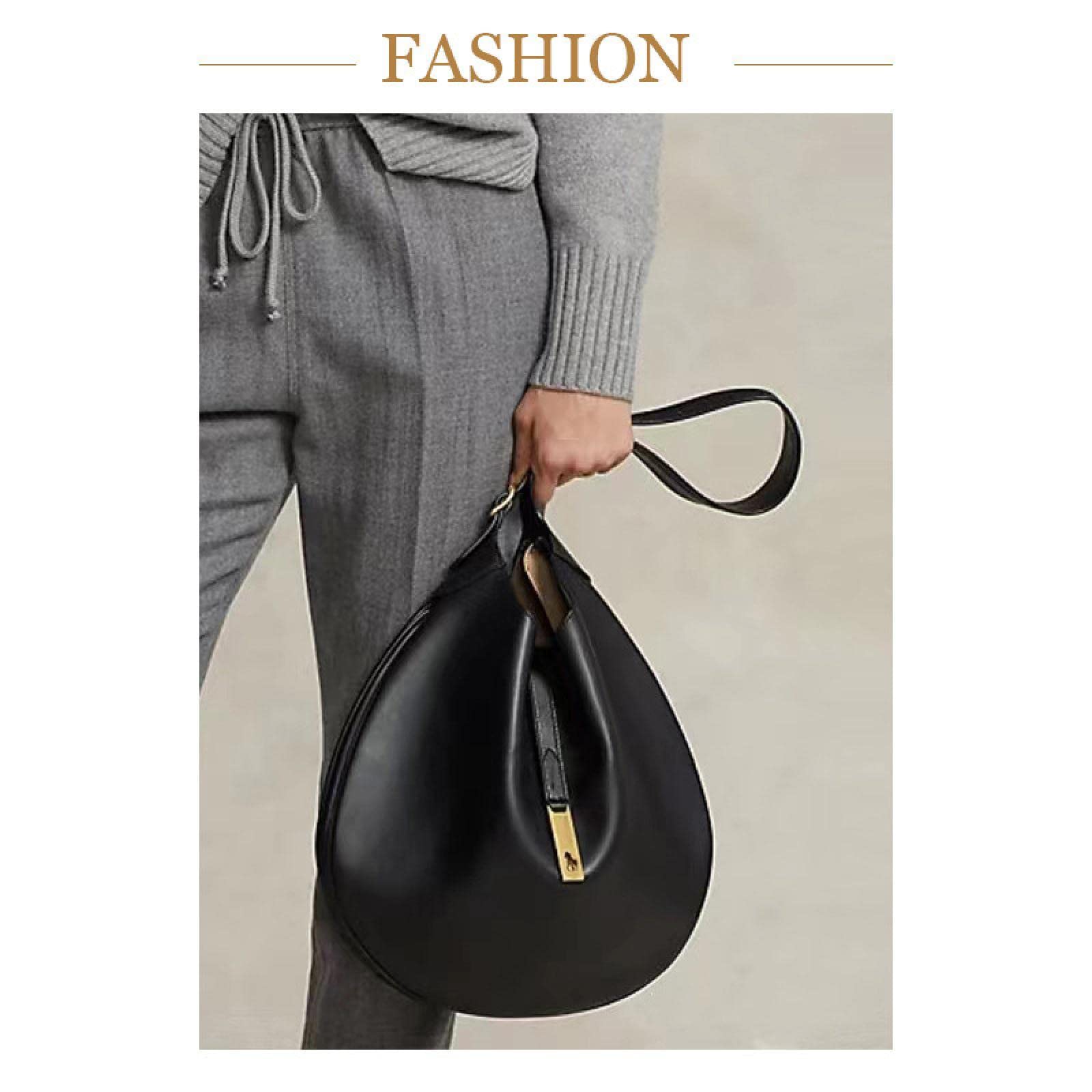 Genuine Leather Suede Handbag Polo Design Crescent Crossbody Underarm Saddle Shoulder Bag Light camel big