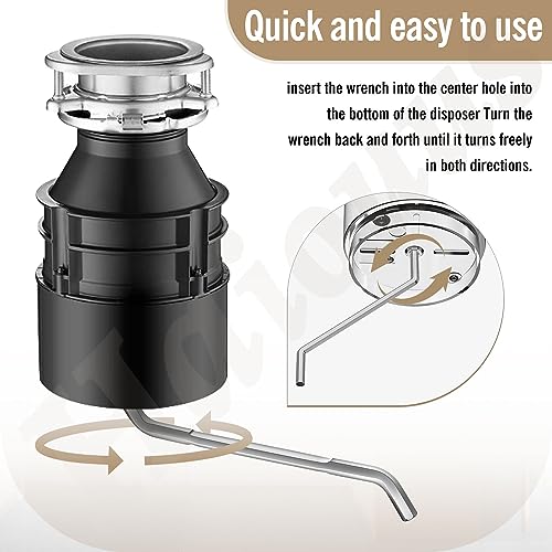 Garbage Disposal Wrench, Garbage Disposal Allen Wrench Tool Compatible with InSinkErator Garbage Disposal Used To Un-Jam/Food Garbage Disposal, Garbage Disposal Repair, Silver