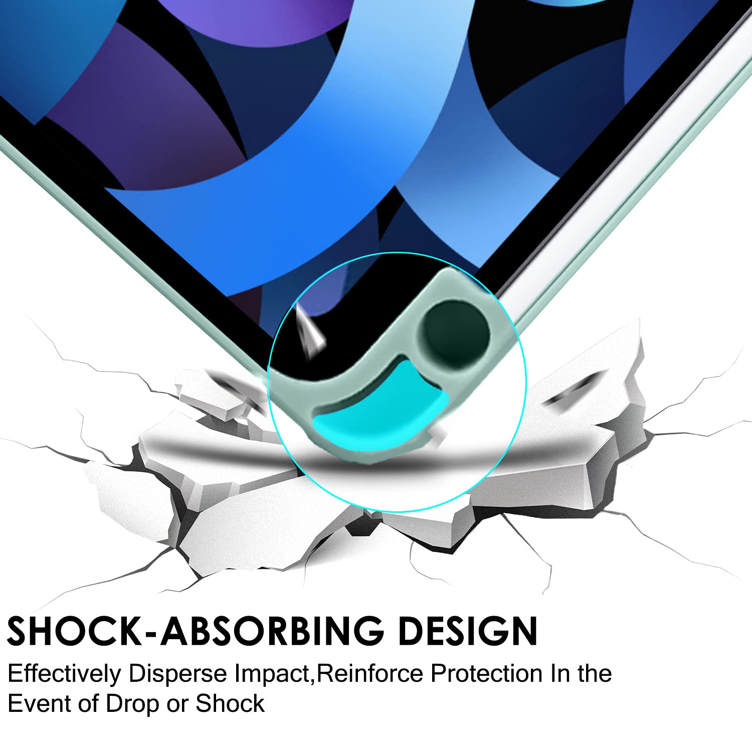 DuraSafe Cases for iPad 7th 8th 9th Gen 2019/2020 / 2021-10.2 Inch [iPad 9 8 7 ] A2602 A2270 A2197 MW762LL/A MW742LL/A MYLC2LL/A MYL92LL/A Pencil Holder Soft Corner with PC Back Cover - Light Green