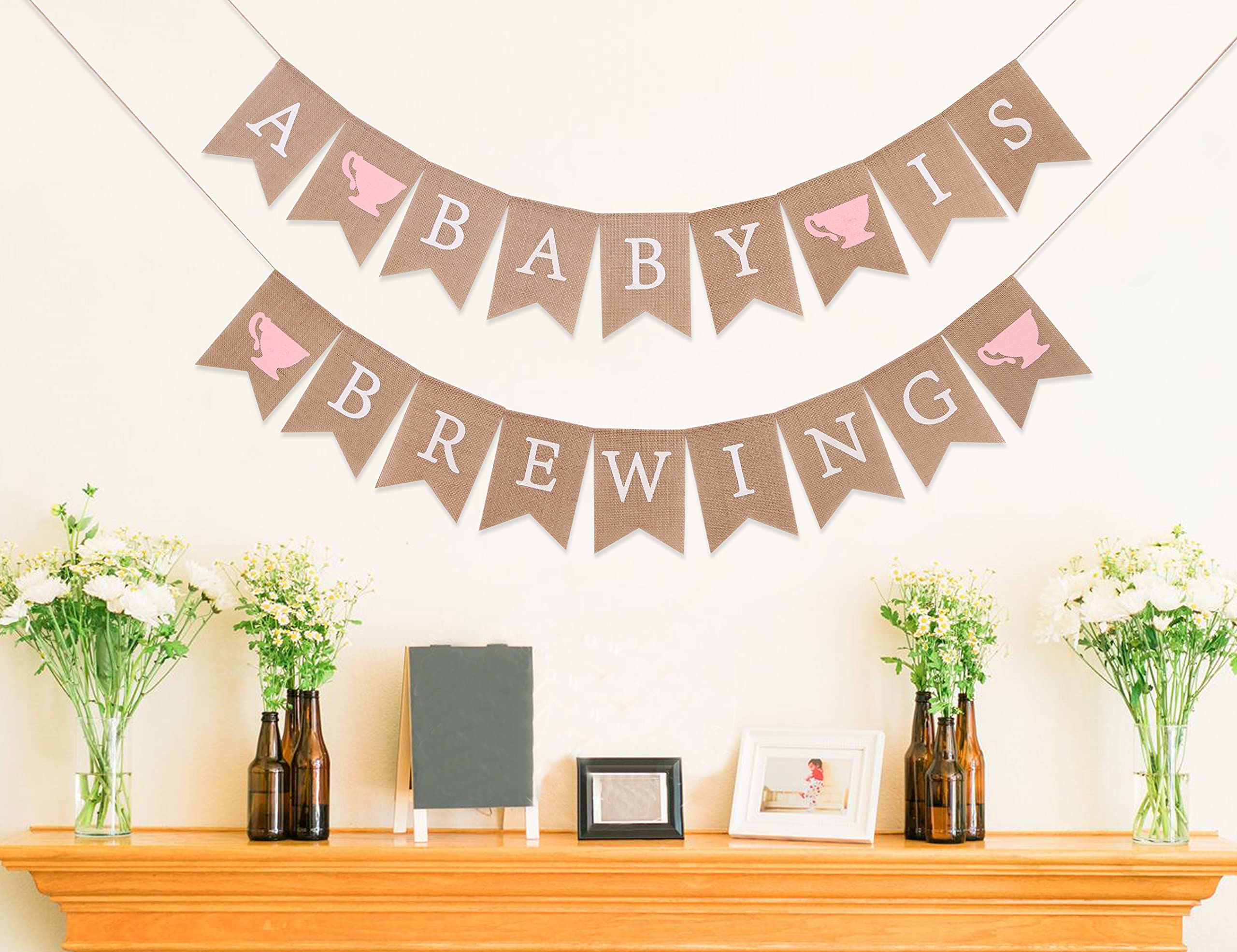 Tea Party Bridal Shower - Tea With The Bride To Be, Bridal Shower Burlap Banner, Bride To Be Banner, Tea Party Shower Decorations (Tea With The Bride To Be)