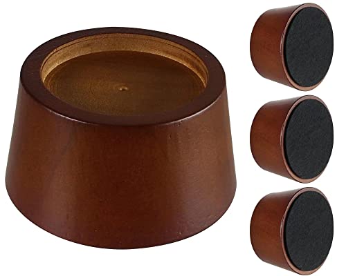 Wood Bed Furniture Risers Blocks - 2 inch Set of 4 Bed Risers, Heavy Duty Solid Wood Round Risers support 8000 lbs, Sofa Riser with Non-Slip Pad, Create Storage Space and Easy cleaning for the sweeper
