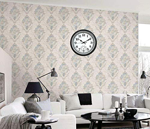 SMILEMARY 12-Inch Indoor/Outdoor Retro Silent Non-Ticking Waterproof Wall Clock with Thermometer,Battery Operated Quality Quartz Round Clock Wall Decorative for Patio/Home