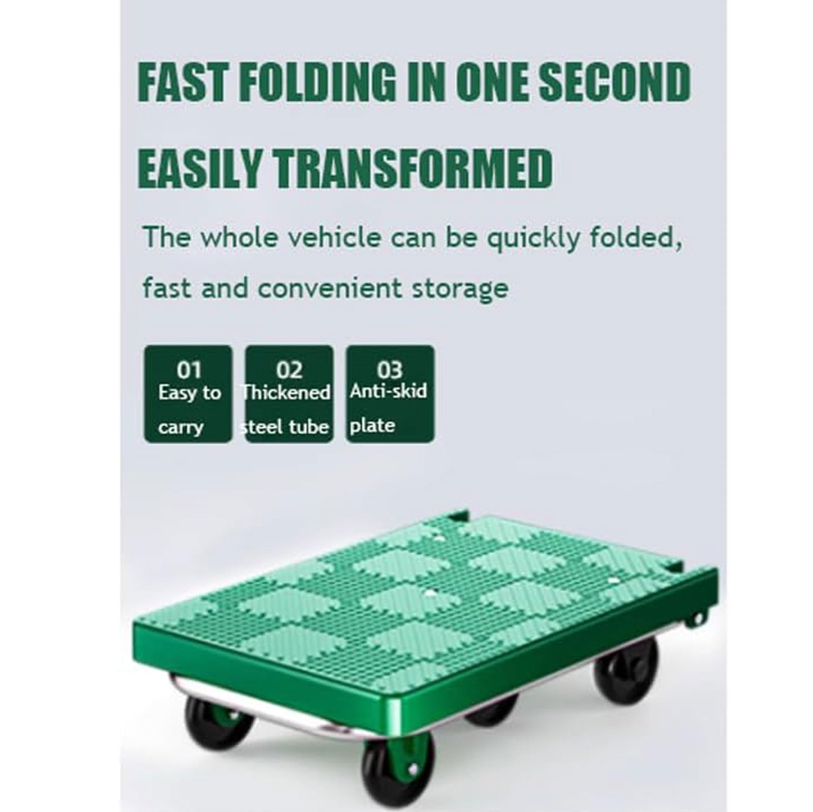 Generic Folding Foldable Moving Warehouse Push Hand Truck Heavy Duty Platform Cart Dolly Transport Truck for Heavy Thing Moving,Hold Up to 440 Lbs (Blue)