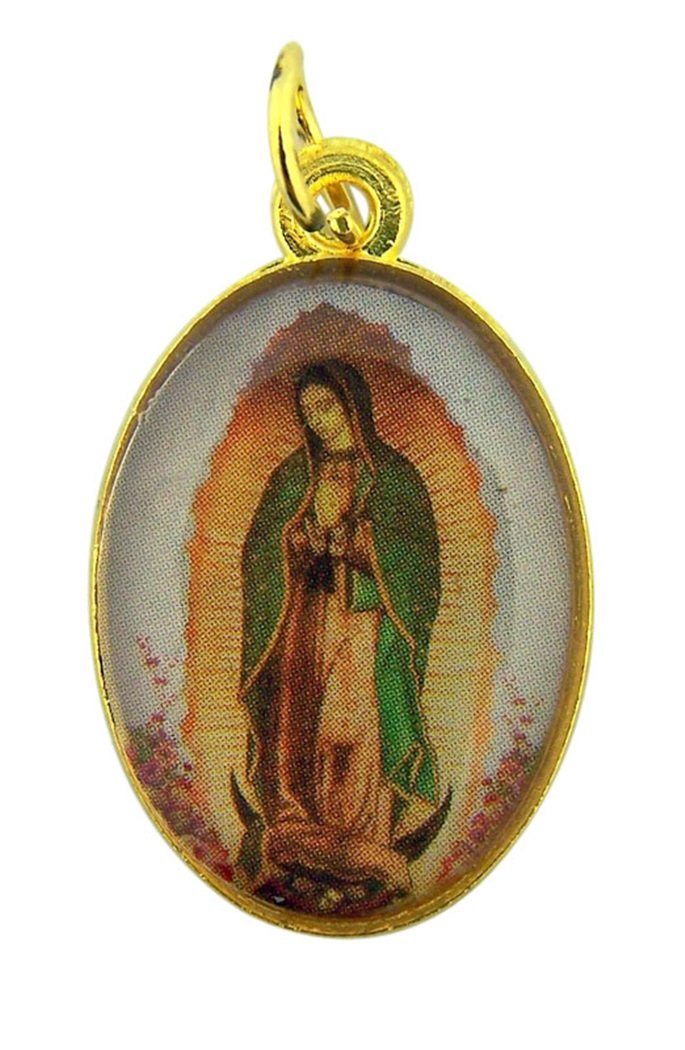 Christian Brands Gold Tone with Epoxy Our Lady of Guadalupe Medal, 1 Inch