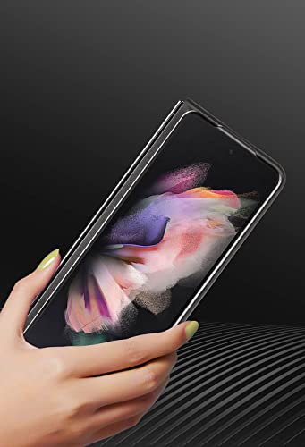 HQB-STAR Galaxy Z Fold 3 5G Case with Pen Holder,Z Fold 3 Leather Case,Luxury Business Pu Leather Case with Pen Slot for Samsung Galaxy Z Fold 3 5G (Black)