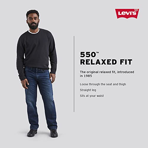 Levi's Men's 550 Relaxed Fit Jeans (Also Available in Big & Tall), Medium Stonewash, 36W x 30L