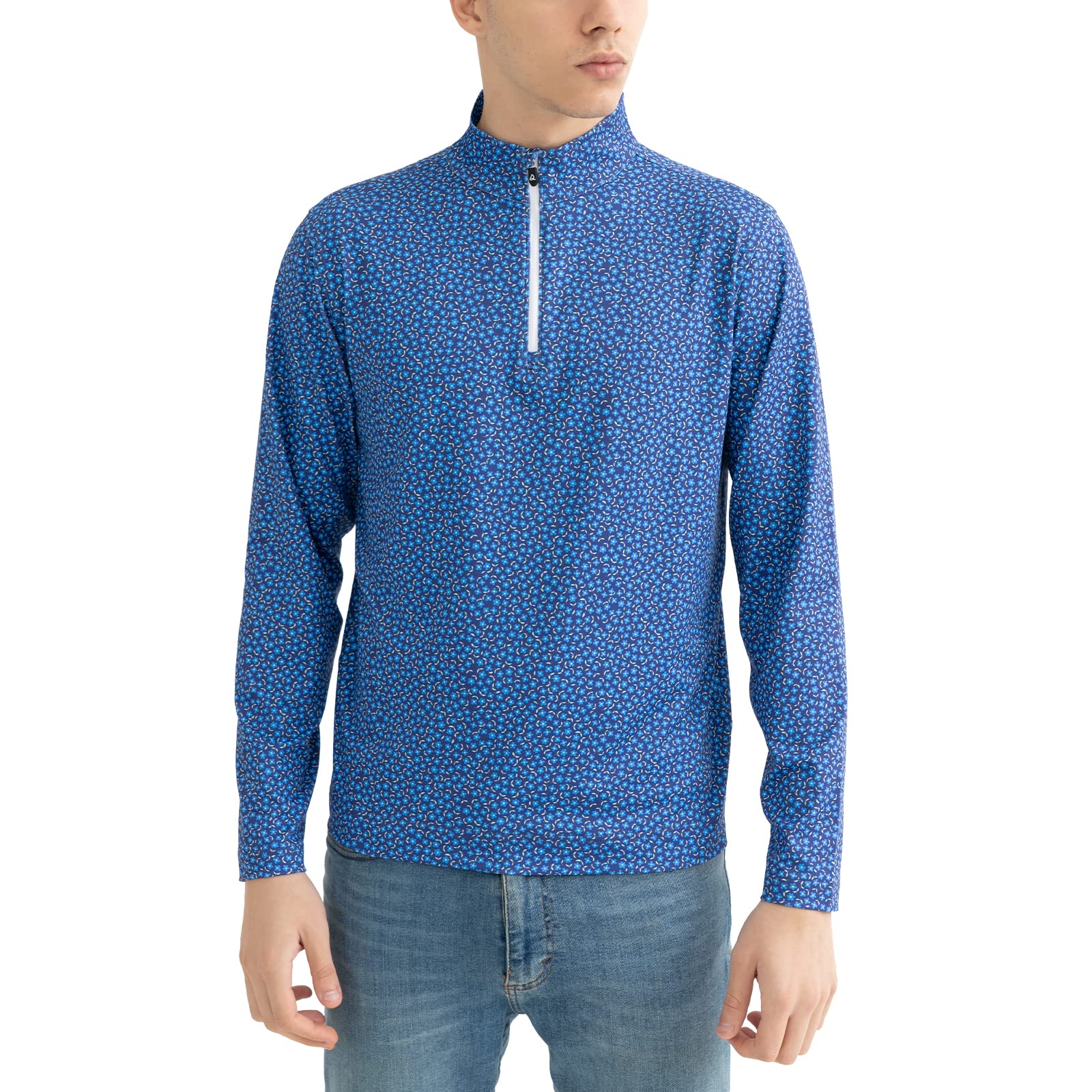 DEOLAX Mens Pullover Shirt 1/4 Zip Long Sleeve Dry Fit Pullover Sweaters Moisture Wicking Performance Golf Pullover for Men