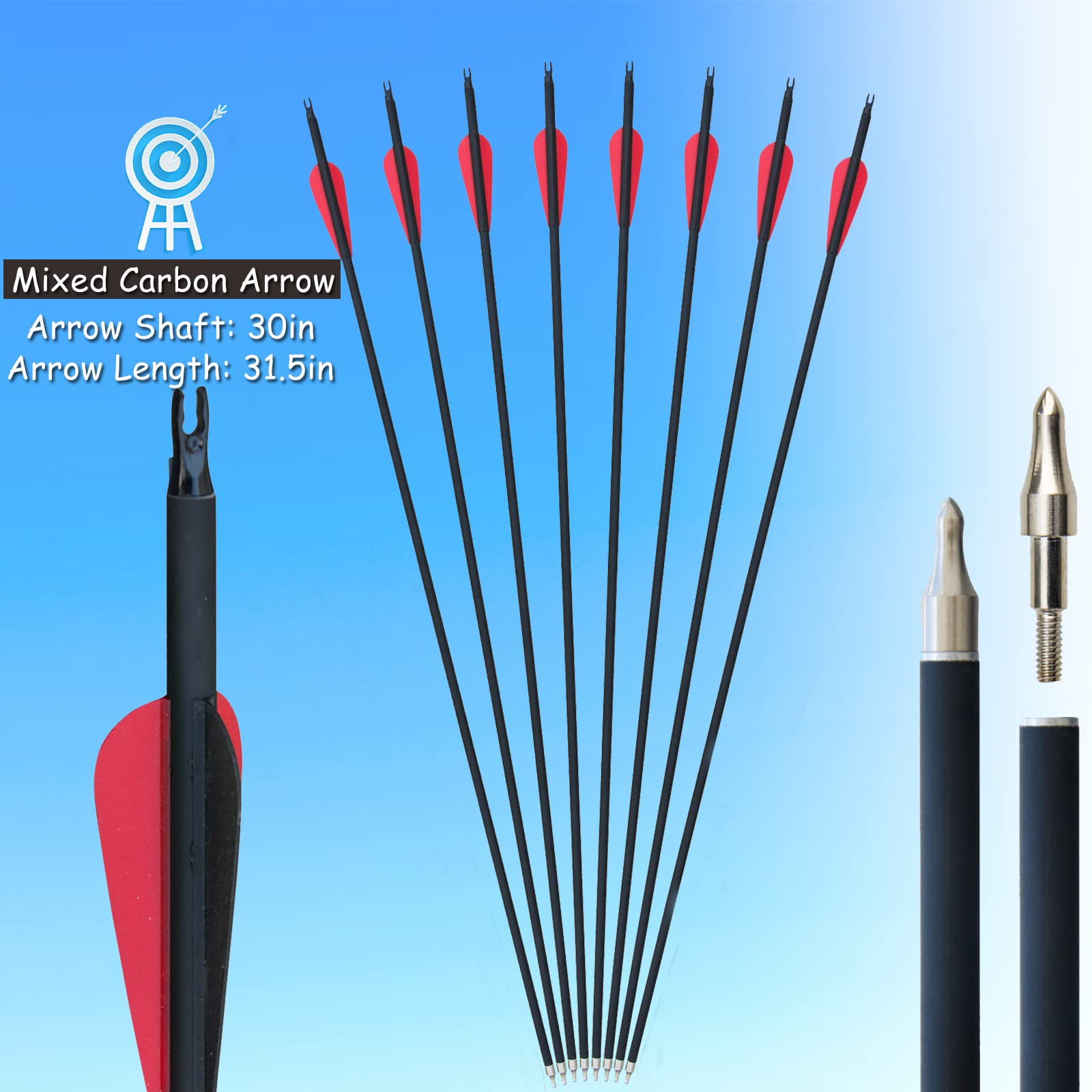 D&Q Archery 60" Takedown Hunting Recurve Bow and Arrows Set for Adults 30-45LB Wooden Right Hand Longbow Kit for Practice Competition (35LBS)