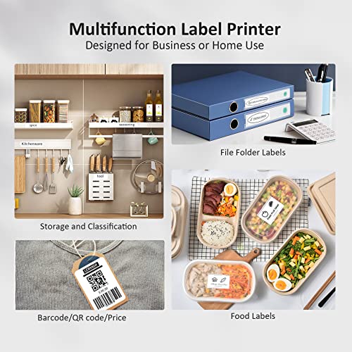 LERANDA Label Maker, Portable Bluetooth Thermal Label Printer for Barcode, Clothing, Organizing, Small Business, Office, Home, Easy to Use, Support with iOS & Android, with 1.96x1.18 inch Label