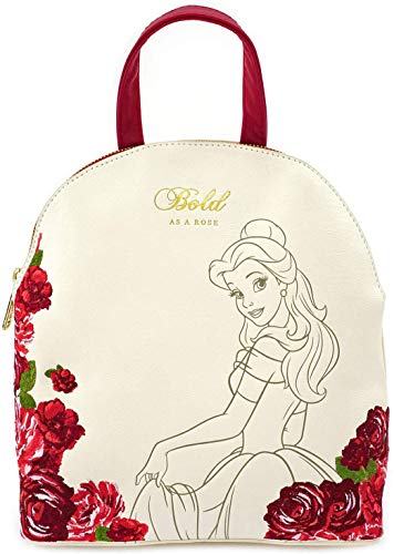 Loungefly Disney Belle Flowers Faux Leather Womens Double Strap Shoulder Bag Purse