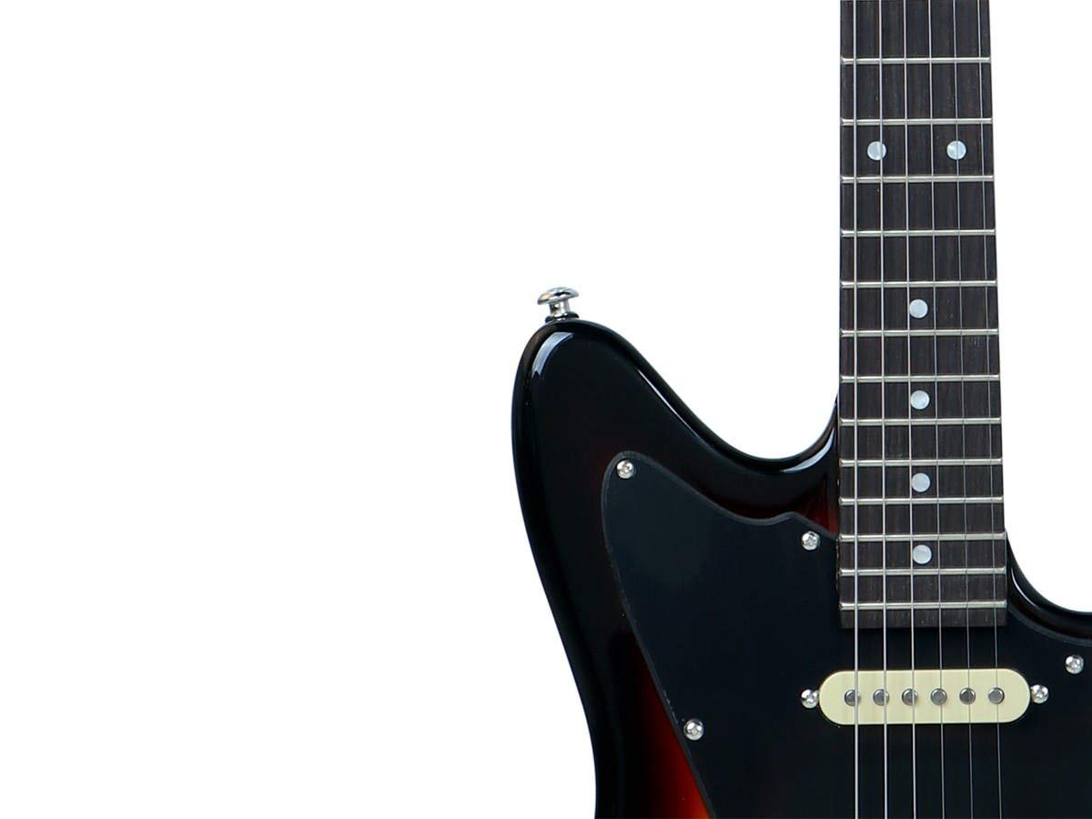 Monoprice Indo Series 6 String Basswood-Body Electric Guitar, Right, Sunburst (625882)