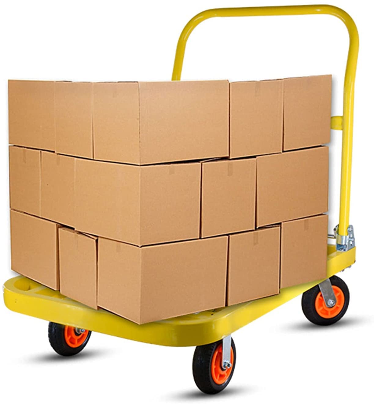 Generic Platform Hand Trucks Shopping Cart, Folding Cart with Wheels, Aluminum Alloy Trolley, Maximum Load Capacity 200Kg/440Lb