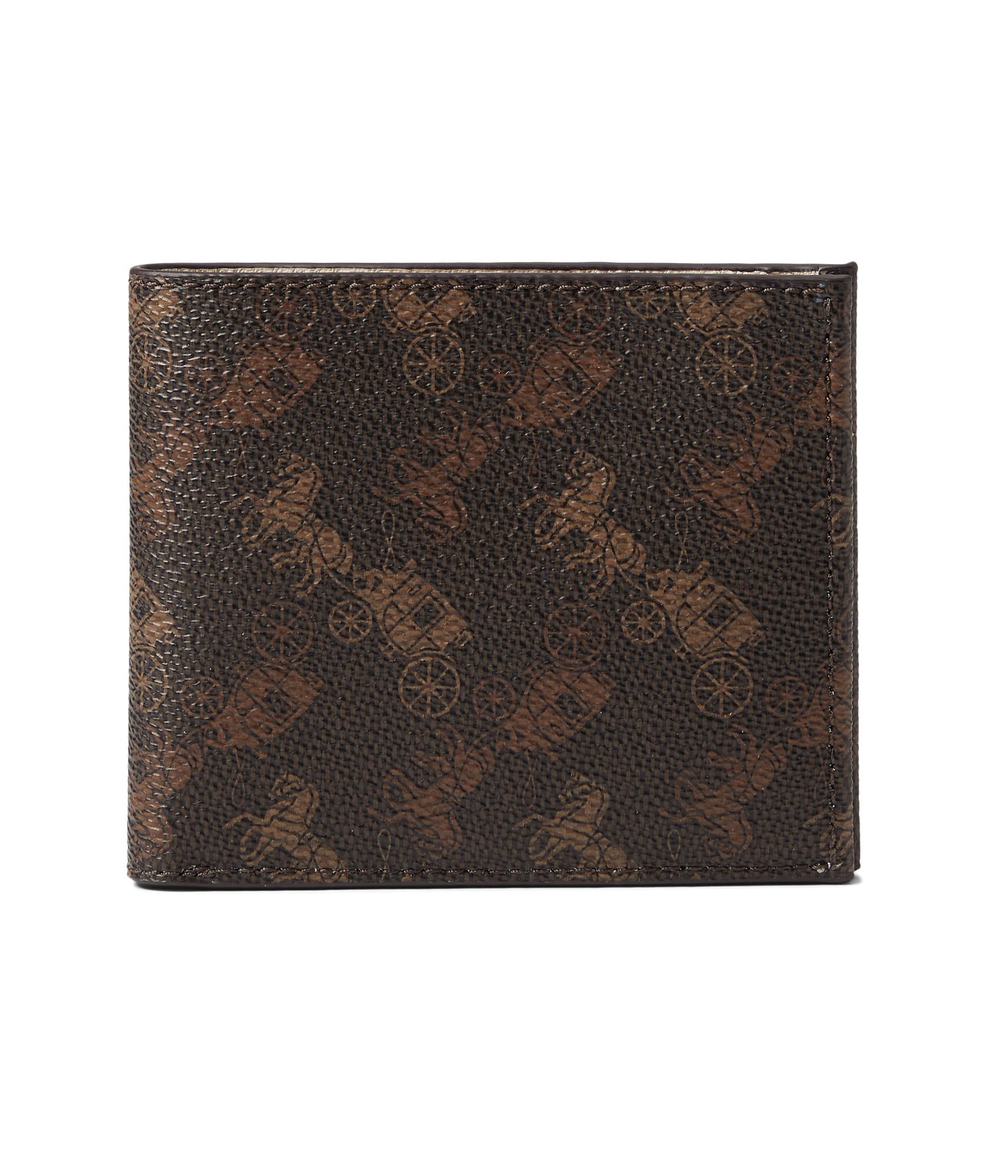 Coach Refined Double Billfold in Horse and Carriage Coated Canvas Truffle/Chalk One Size